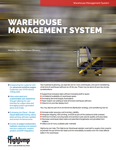 HighJump WMS Brochure - Balloon One